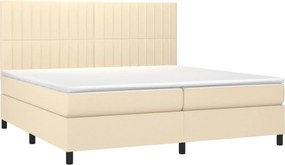Box spring postel s matrací krémová 200x200 cm textil 3141966