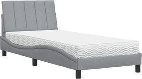 Postel s matrací Hanko světle šedá 80 x 200 cm textil 3310489
