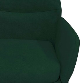 Relaxační křeslo tmavě zelené samet 341110