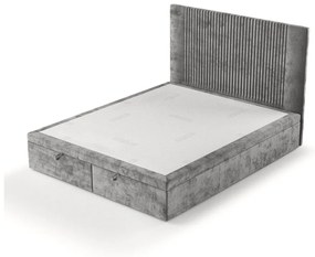 Šedá čalouněná dvoulůžková postel s úložným prostorem 180x200 cm Mavel – Maison de Rêve