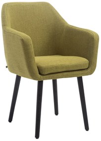 Jídelní židle Utrecht látka, nohy černé - Zelená