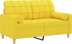 2místná pohovka s polštáři světle žlutá 120 cm textil 3200779