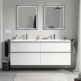 Koupelnová skříňka LAVOA 160 cm s umyvadlem z minerálního odlitku BRUXELLES - možnost volby barvy