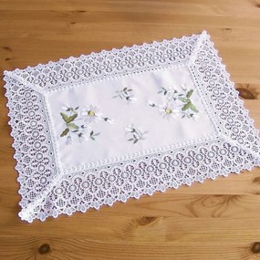 Krajkový ubrus Jarní květy 35 × 50 cm