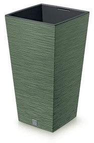 PROSPERPLAST Květináč - FURU SQUARE Rozměr: 34,5x34,5 cm, Barva: zelená