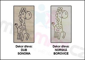 Dětská komoda s výřezem ŽIRAFA - přírodní