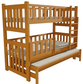 Patrová postel s výsuvnou přistýlkou PPV 023 90 x 190 cm - olše