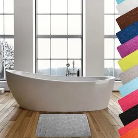 MSV PEBBLES koupelnová předložka 50 x 80 cm šedá / PU pěna / protisklu