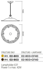Incanti Rustikální závěsné svítidlo Lea, ø 44 cm, 1 x E27 Barva: Bronz