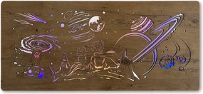 Li-Go "Malý  princ" světelný obraz s baterií 110x50cm varianta ovládání: manuál/pohybové čidlo, provedení povrchu: černá s patinou