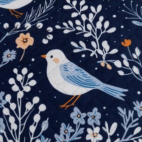 Přehoz na postel DENIM BIRDS, modrý Rozměr: 170 x 210 cm
