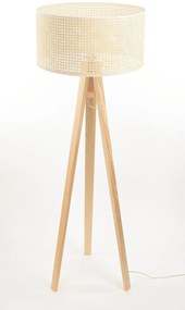 Stojací lampa ROTANG - trojnožka dřevo a ratan