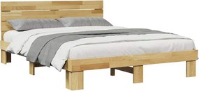 Rám postele s čelem bez matrace 135x190 cm Dubový masiv 3315728