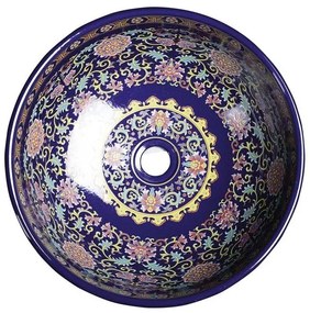 Sapho Priori PI022 Umyvadlo keramické 41 cm, fialová s ornamenty PI022