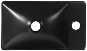 Sapho Sapho, MARGITHA keramické umyvadlo 38x22cm, otvor pro baterii vpravo, černá mat, MGT3822B