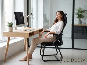 Ergonomická kancelářská židle STEEL - černá síťovina