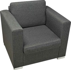 Křeslo tmavě šedé textil 243582
