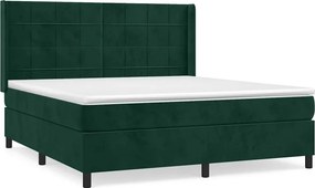 Box spring postel s matrací tmavě zelená 180x200 cm samet 3132696