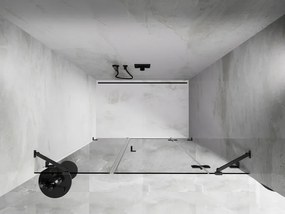 Mexen Lunar, pravé otočné sprchové dveře 135 cm, 8mm čiré sklo, broušený grafit profil, 834S-135-050-66-00-P