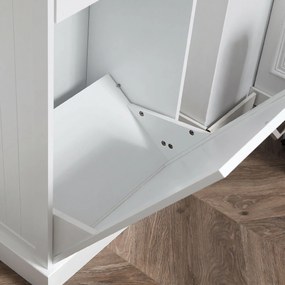 HOMCOM kuchyňská komoda, kuchyňský nábytek s držákem na 38litrový odpadkový koš, zásuvka, bílá