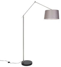 Moderní stojací lampa ocel s odstínem tmavě šedá 45 cm - Editor