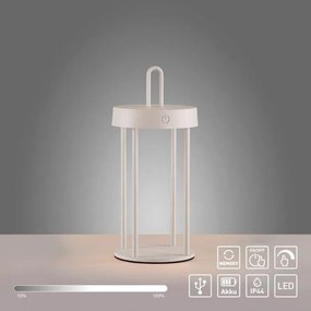 LD 19300-16 ANSELM LED stolní lampa na baterie bílá 28cm dotykový stmívač IP44 zahradní svítidlo 2700K - JUST LIGHT