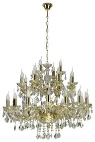 Zlatý křišťálový lustr Maria Teresa pro žárovku 28x E14 - Candellux