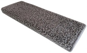 Vopi Nášlapy na schody Color shaggy šedý obdélník, samolepící - 24x65 obdélník (rozměr včetně ohybu)