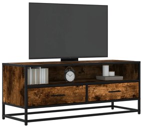TV skříňka kouřový dub 100x34,5x40 cm kompozitní dřevo a kov