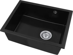 Gamma Decor 5040, 1-komorový granitový dřez 560x460x180 mm, černá, GMA-ZLE000001
