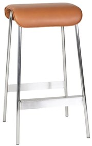 OnaDnes -20% Koňakově hnědá koženková barová židle Hübsch Avenue 75 cm