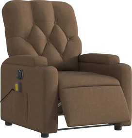 Elektrické masážní polohovací křeslo hnědé textil 3204702