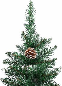 Úzký vánoční stromek pravé dřevo a bílý sníh zelený 150 cm 320960