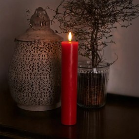LED svíčka na baterii vosková Sille, červená, Ø 5 × 25 cm