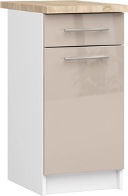 Kuchyňská skříňka Olivia S40 SZ1 bílá/cappuccino lesk