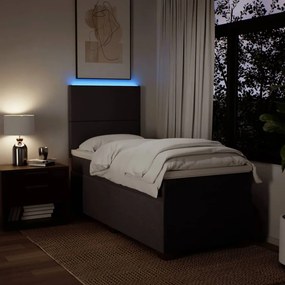 Box spring postel s matrací tmavě hnědá 90x190 cm textil 3292639
