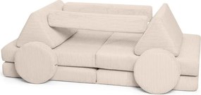 Velký multifunkční skládací bunkr z manšestru SOFA PURE Zvolte barvu: Krémová