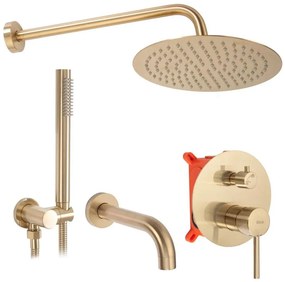 REA-P6609 - Sprchová sada s termostat. podom. baterií LUNGO kartáčovaná zlatá REA-P6609