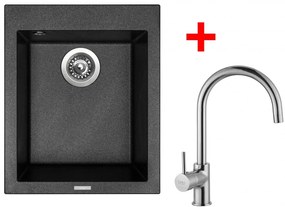 Sinks CUBE 410 Metalblack+VITALIA CU41074VICL