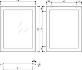 Sapho AMBIENTE 72 x 92 cm NL700 zrcadlo v rámu bronzová patina