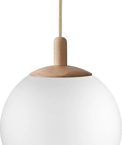 Závěsná lampa Alur s dřevěným stropním upevněním L