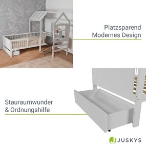 Juskys Dětská postel Yari 90 × 200 cm Barva: přírodní, Velikost: 90 × 200 cm
