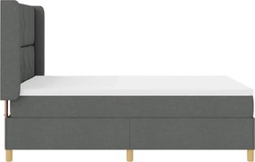 Postel s boxspringem s čelo Tmavě šedá 140 x 200 cm textil 3341897