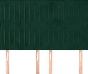 Čelo postele tmavě zelené 144x5x118/128 cm sametové 3116621