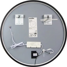 Dotykové nástěnné zrcadlo s LED osvětlením ORION 80 cm černé