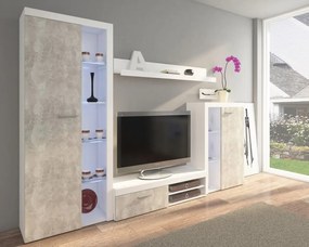 Casarredo - Komfort nábytek Obývací stěna, sestava RUMBA bílá/beton