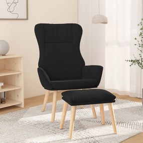 Relaxační křeslo s podnožkou černé textil 3097888