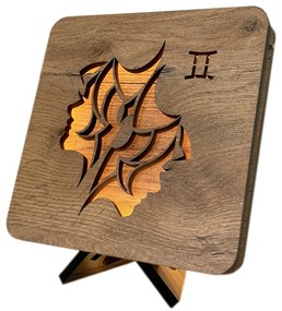 Li-Go Znamení "Blíženci" lampa 19x19cm provedení povrchu: oliva