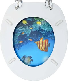 WC sedátka s víky 2 ks MDF podmořský motiv 3056408