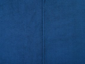 Levostranná velurová pohovka s taburetem tmavě modrá OSLO Beliani
